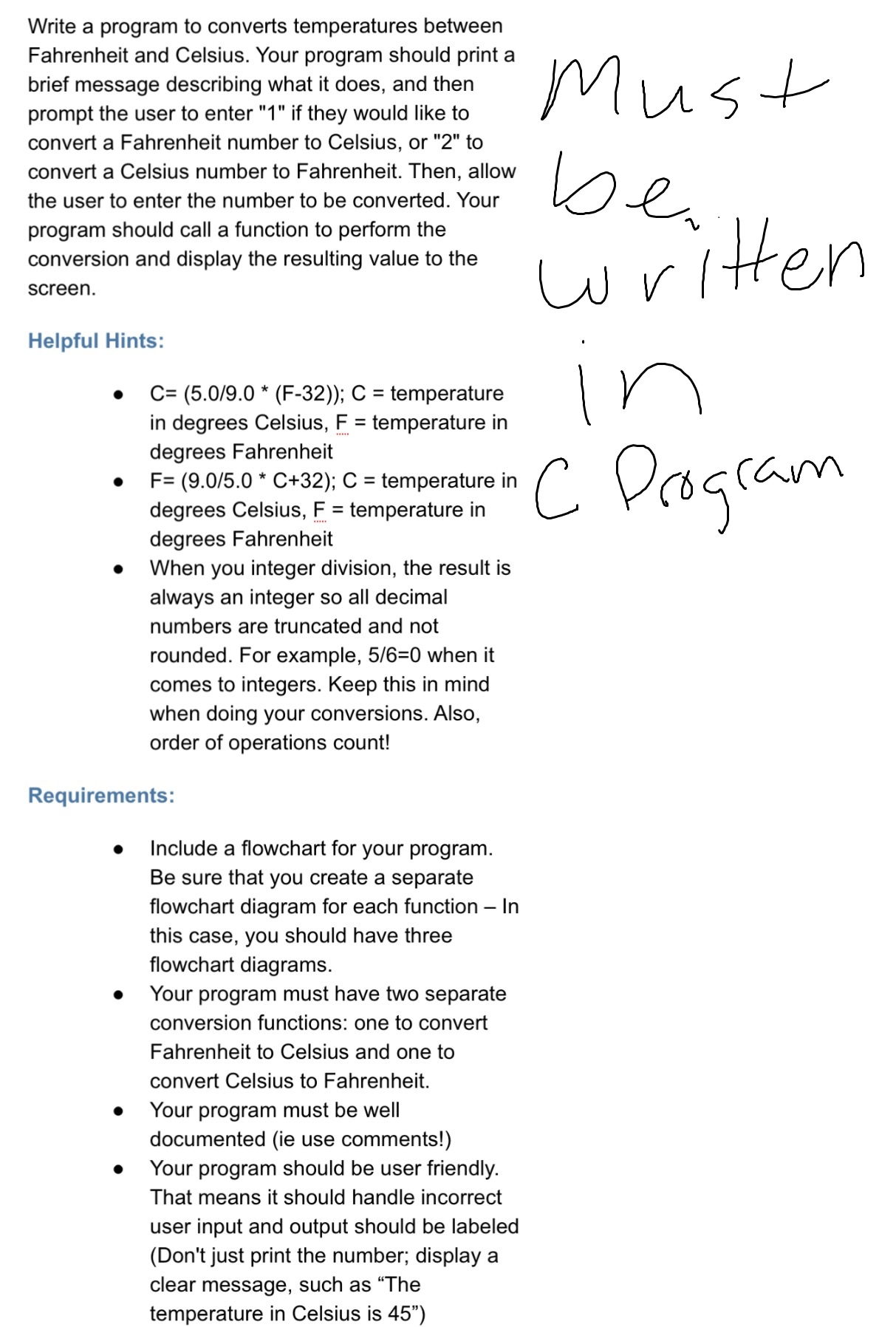 Solved Write a program to converts temperatures between | Chegg.com