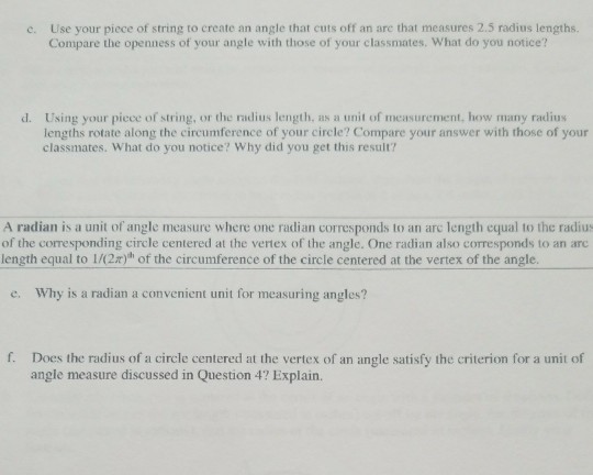 Solved Precalculus Module 7: Investigation 1 Angle Measure | Chegg.com