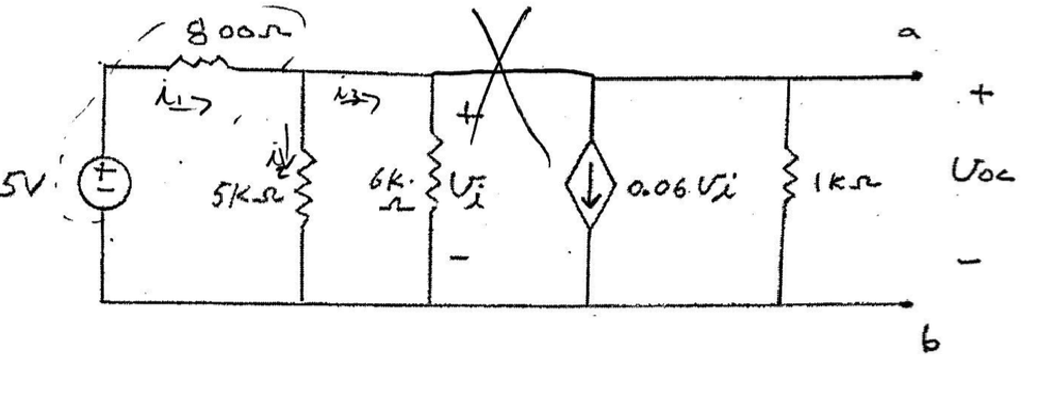 Solved For the circuit below, find the open circuit voltage | Chegg.com