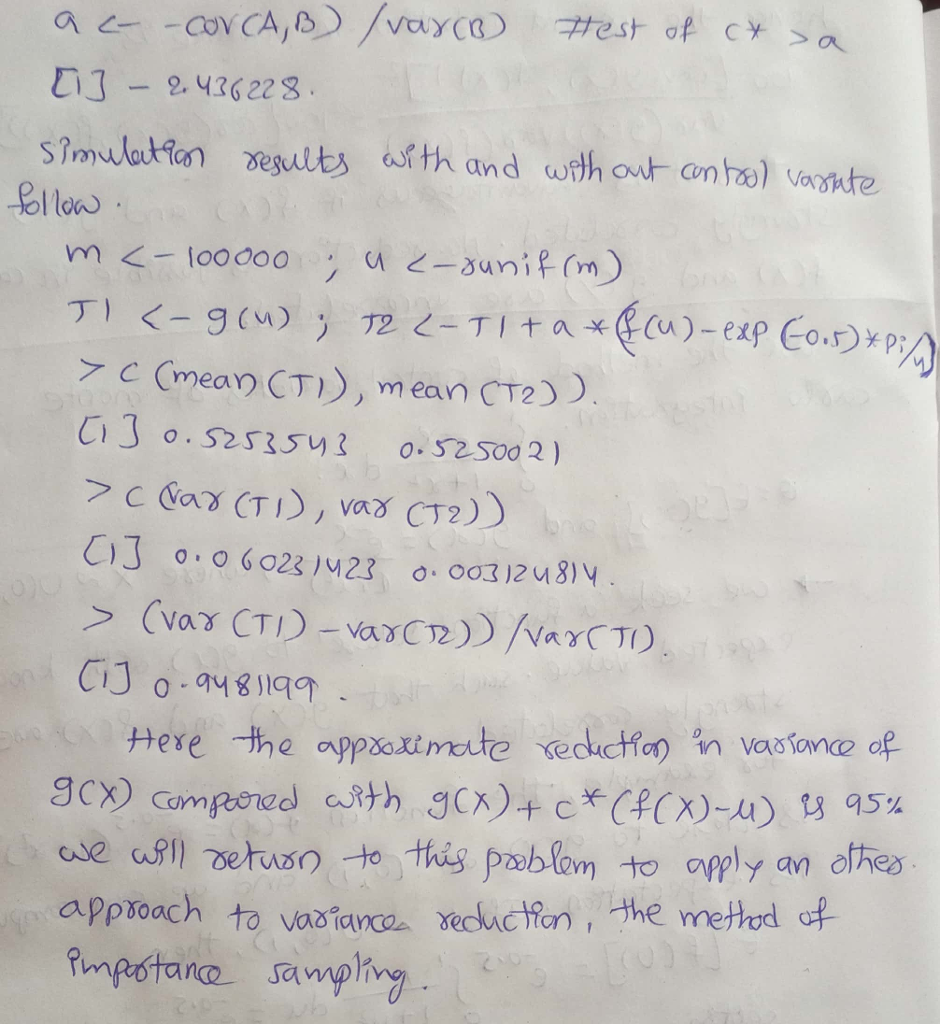 (Solved) - Use Monte Carlo integration with antithetic variables to estimate... - (1 Answer ...