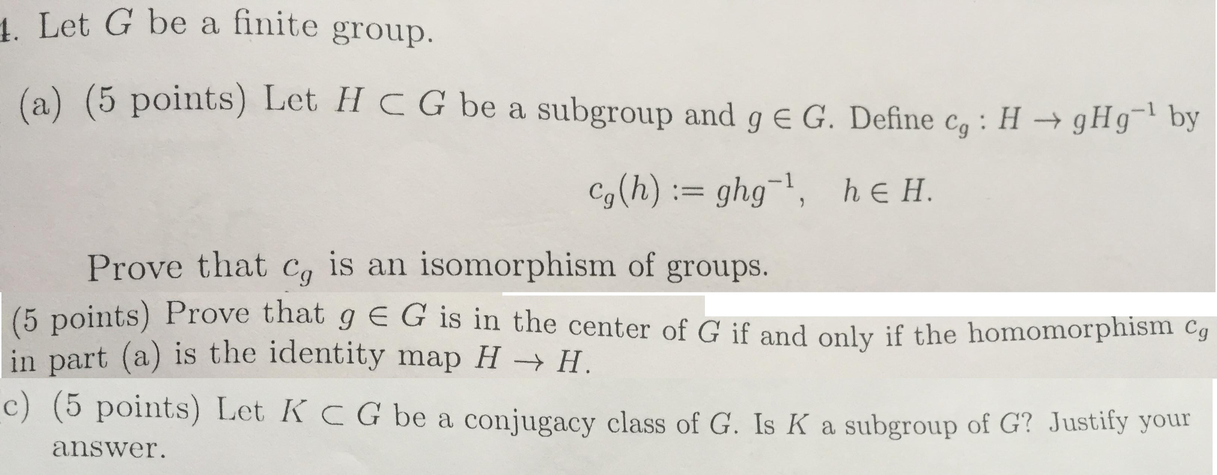 Solved Let G be a finite group Let H G be a subgroup and g | Chegg.com