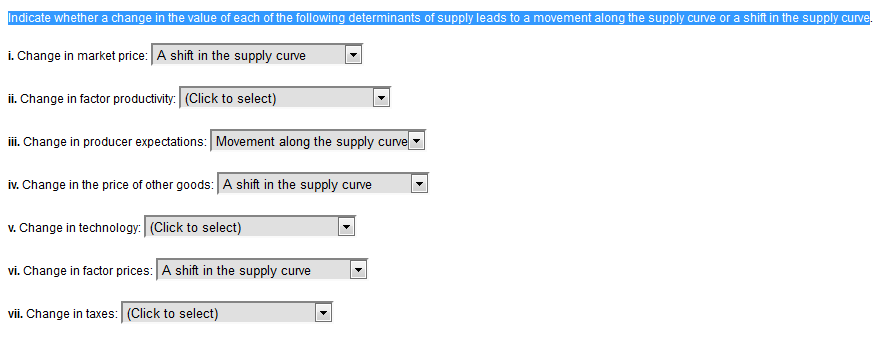 Solved Indicate whether a change in the value of each of the | Chegg.com