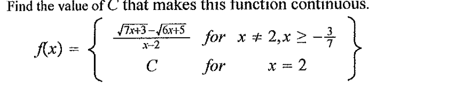 Solved Find the value of C that makes this function | Chegg.com