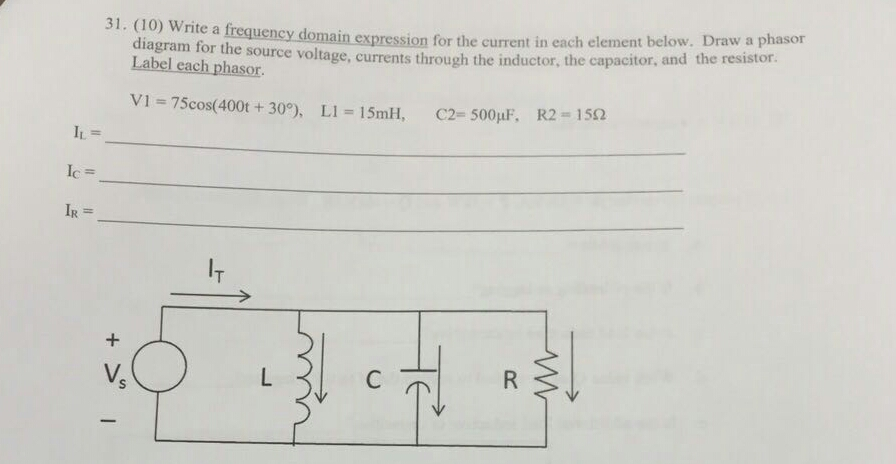Solved Write a frequency domain expression for the current | Chegg.com