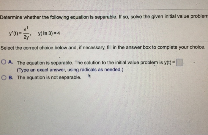 Solved Determine Whether The Following Equation Is