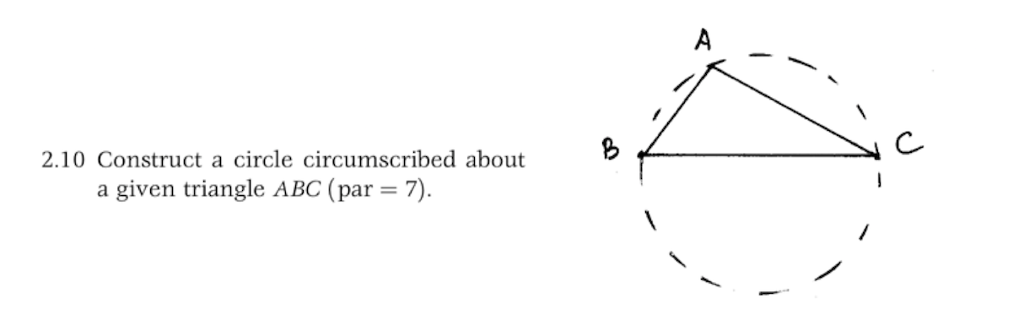 Solved C. 2.10 Construct a circle circumscribed about a | Chegg.com