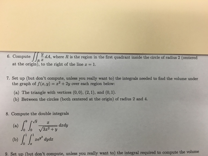 Solved Compute double integral_R y/x dA, where R is the | Chegg.com