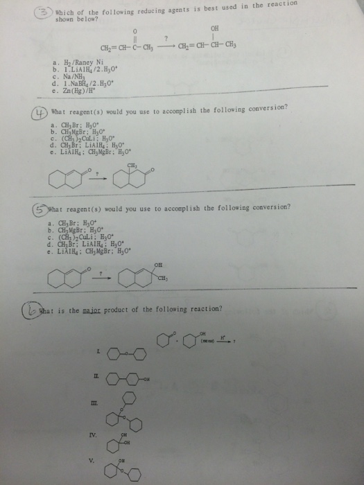 Solved Which of the following reducing agents is best used | Chegg.com