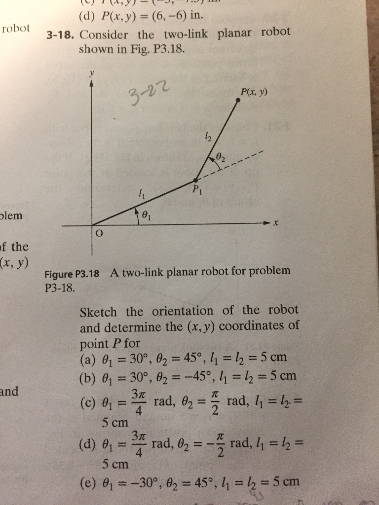 Solved Consider the two-link planar robot shown in Fig. | Chegg.com