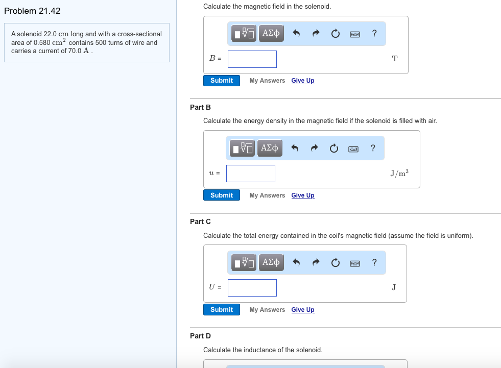 Solved Calculate the magnetic field in the solenoid Problem | Chegg.com