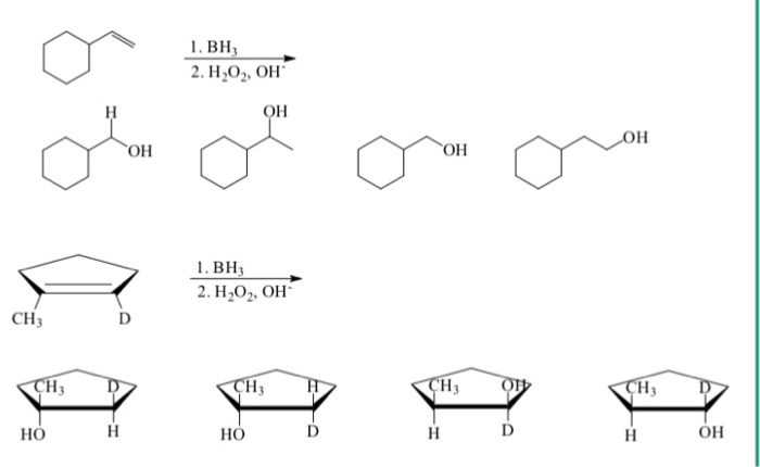 Solved 2. H2, OH OH OH 1.BH 2. H202, OH CH3 H3 H3 OH HO HO | Chegg.com
