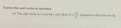 Solved The unit vector u = (cos theta)i + (sin theta)j for | Chegg.com