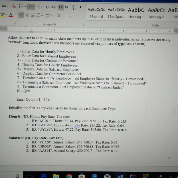 Solved Using Abstract Class, all source code in main.cpp | Chegg.com