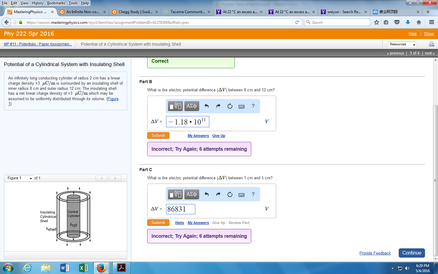 Solved An infinitely long conducting cylinder of radius 2 cm | Chegg.com