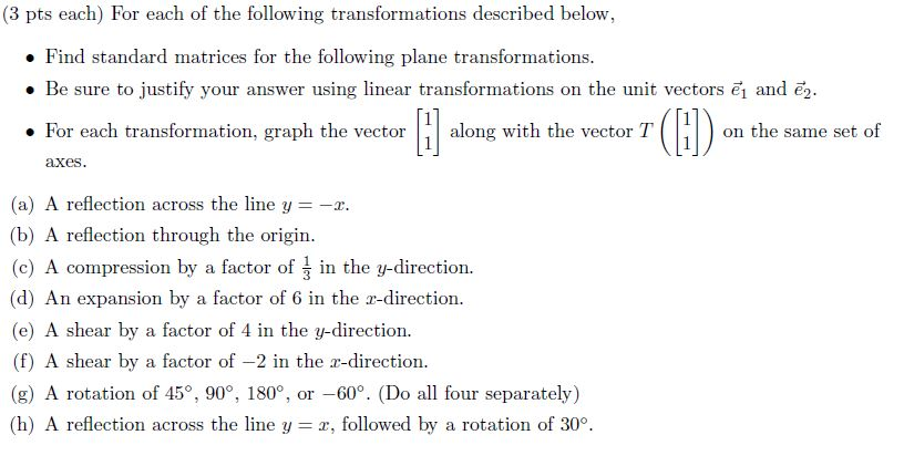 For each of the following transformations described | Chegg.com