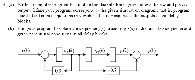 Write a computer program to simulate the | Chegg.com