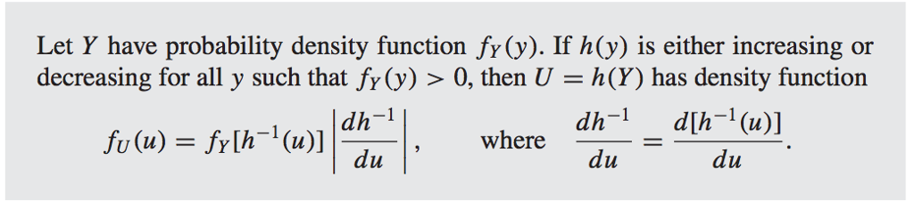 Solved The transformation method for finding the probability | Chegg.com