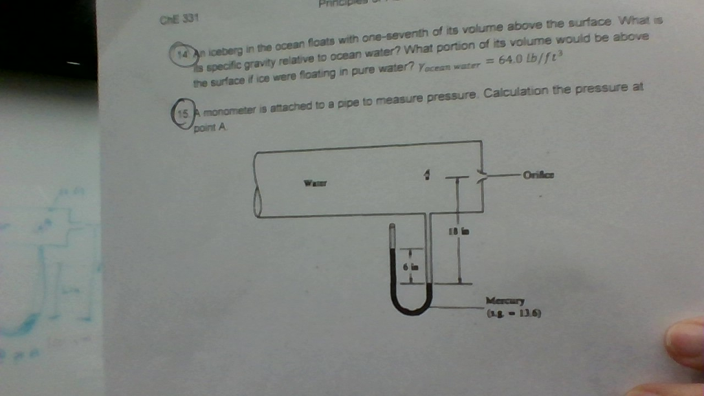 Solved Problem 15 Assume That Above Mercury Is Atm Or Air Chegg