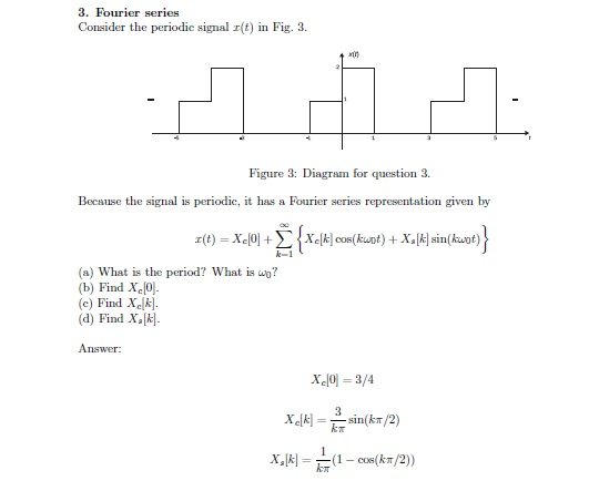 Solved Fourier series Consider the periodic signal x(t) in | Chegg.com