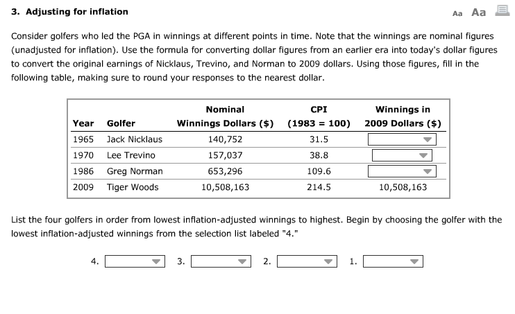 Solved Consider golfers who led the PGA in winnings at | Chegg.com