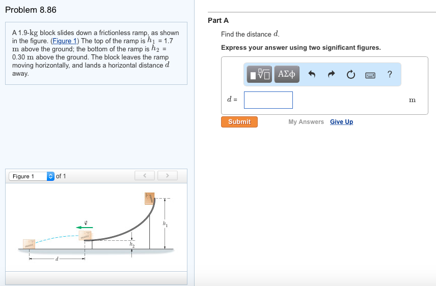 Solved Problem 8.86 Part A A1.9-kg block slides down a | Chegg.com