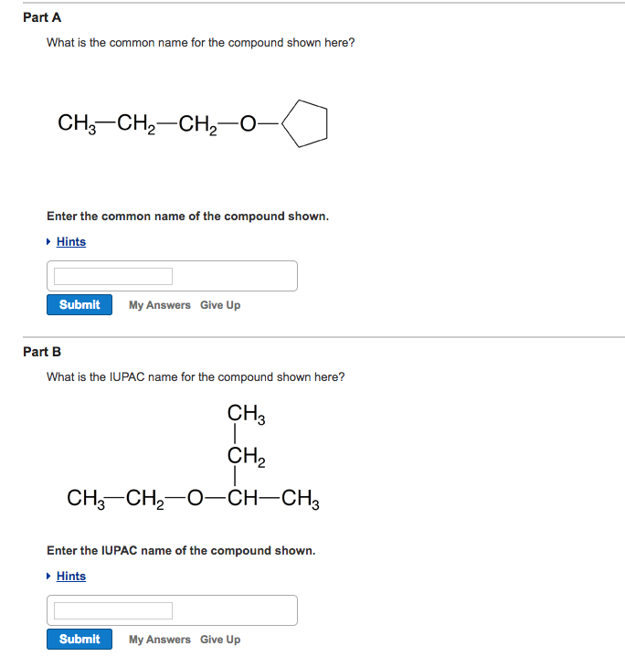 Solved: Part A What Is The Common Name For The Compound Sh... | Chegg.com