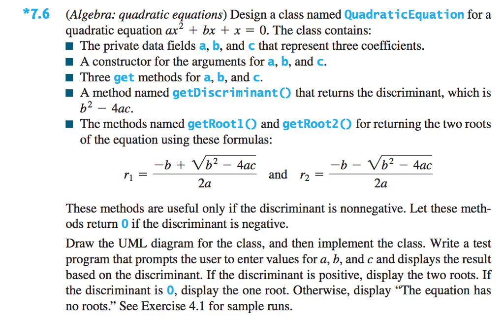 Solved PYTHON 2.6 or 2.7 perferably (Algebra: quadratic | Chegg.com