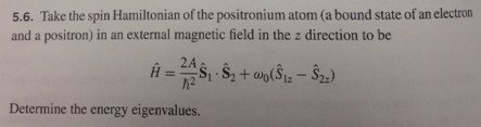 Solved Take the spin Hamiltonian of the positronium atom (a | Chegg.com