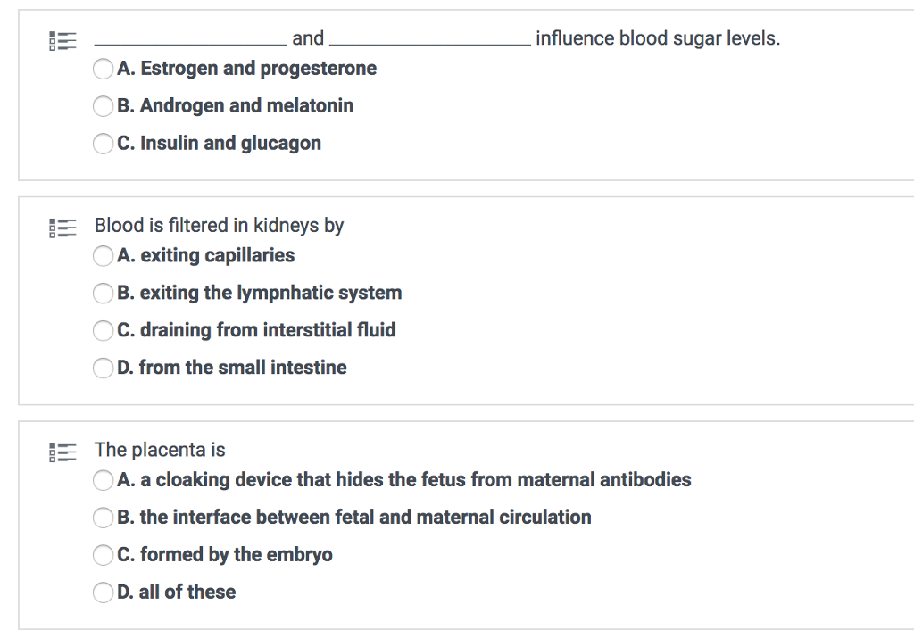 Solved and influence blood sugar levels. A. Estrogen and | Chegg.com