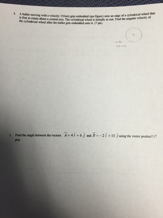 Solved A bullet moving with a velocity 330m/s gets embedded | Chegg.com