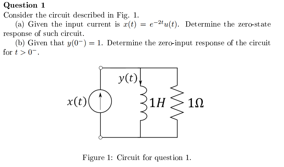 Solved Consider the circuit described in Fig. 1. Given the | Chegg.com
