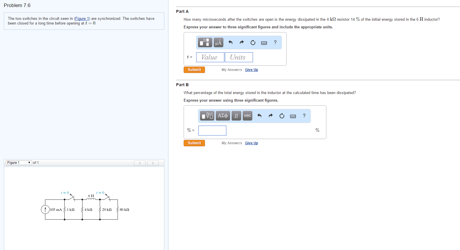 Solved The two switches in the circuit seen in (Figure 1) | Chegg.com