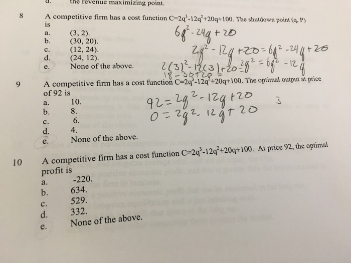 Solved A competitive firm has a cost function C = 2q^3 - | Chegg.com
