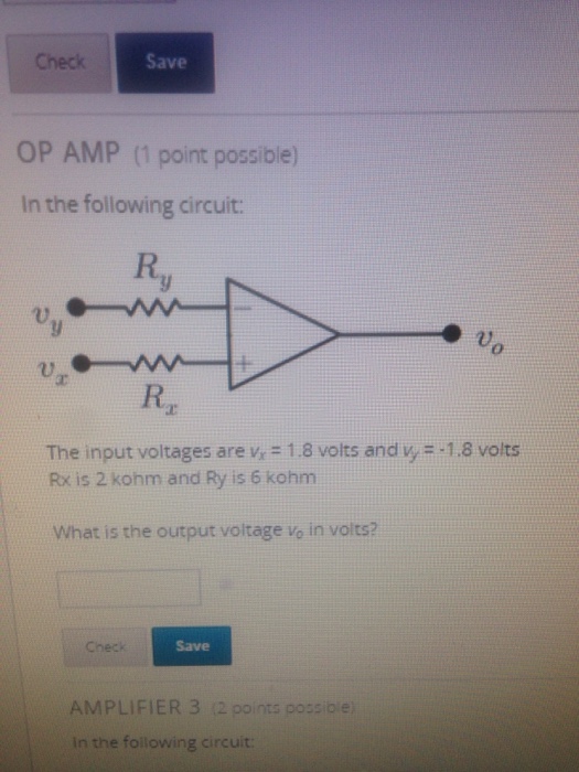 Solved Operational amplifier problem. Assume op amp is | Chegg.com