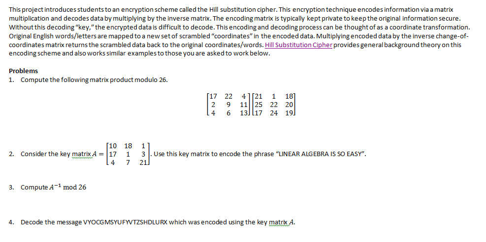 Solved This project introduces students to an encryption | Chegg.com