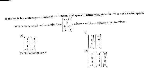 Solved If the set W it a vector space, find a set S of | Chegg.com
