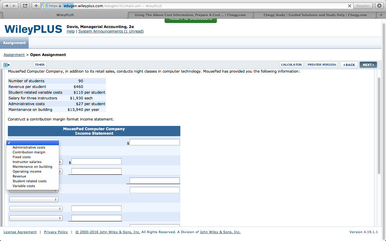 Solved Construct a contribution margin format income | Chegg.com