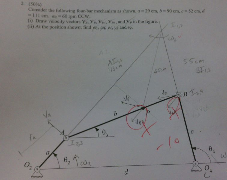 Solved Consider the following four-bar mechanism as shown, a | Chegg.com