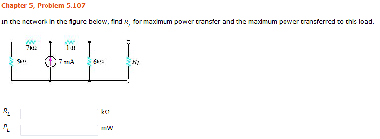 Solved In the network in the figure below, find Rl for | Chegg.com