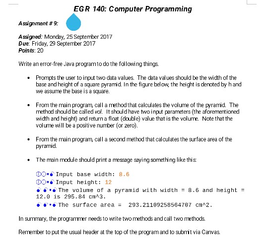 Solved EGR 140: Computer Programming Assignment # 9 | Chegg.com
