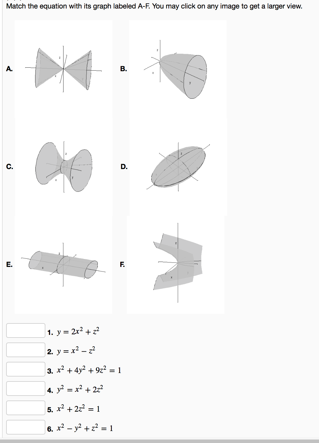 Solved Match the equation with its graph labeled A-F You may | Chegg.com Solved Match the equation with its graph labeled A-F You may | Chegg.com