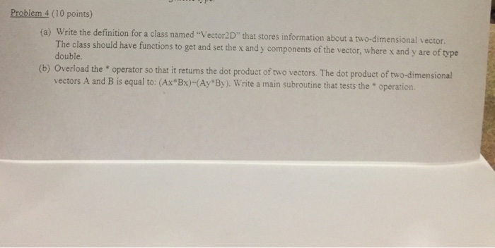 Solved Write the definition for a class named Solved Write the definition for a class named