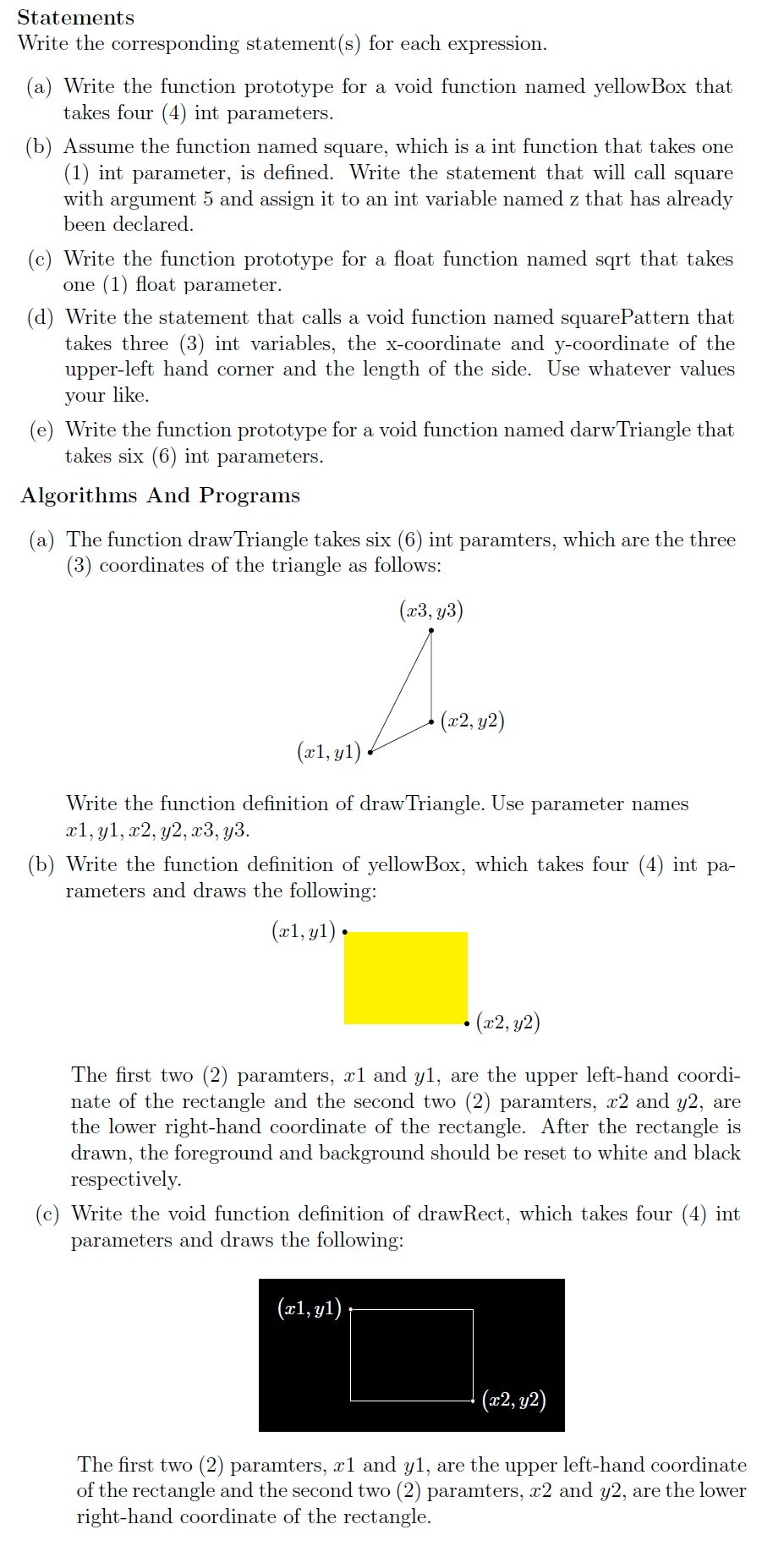 Solved Statements Write the corresponding statement (s) for | Chegg.com