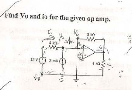 Solved Find Vo and io for the given op amp. | Chegg.com