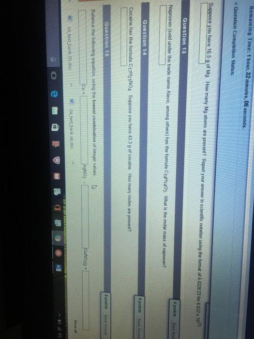 Solved Suppose You Have 16 5 G Of Mg How Many Mg Atoms Are Chegg