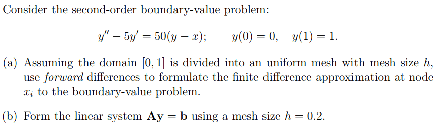 Solved Consider the second-order boundary-value problenm | Chegg.com