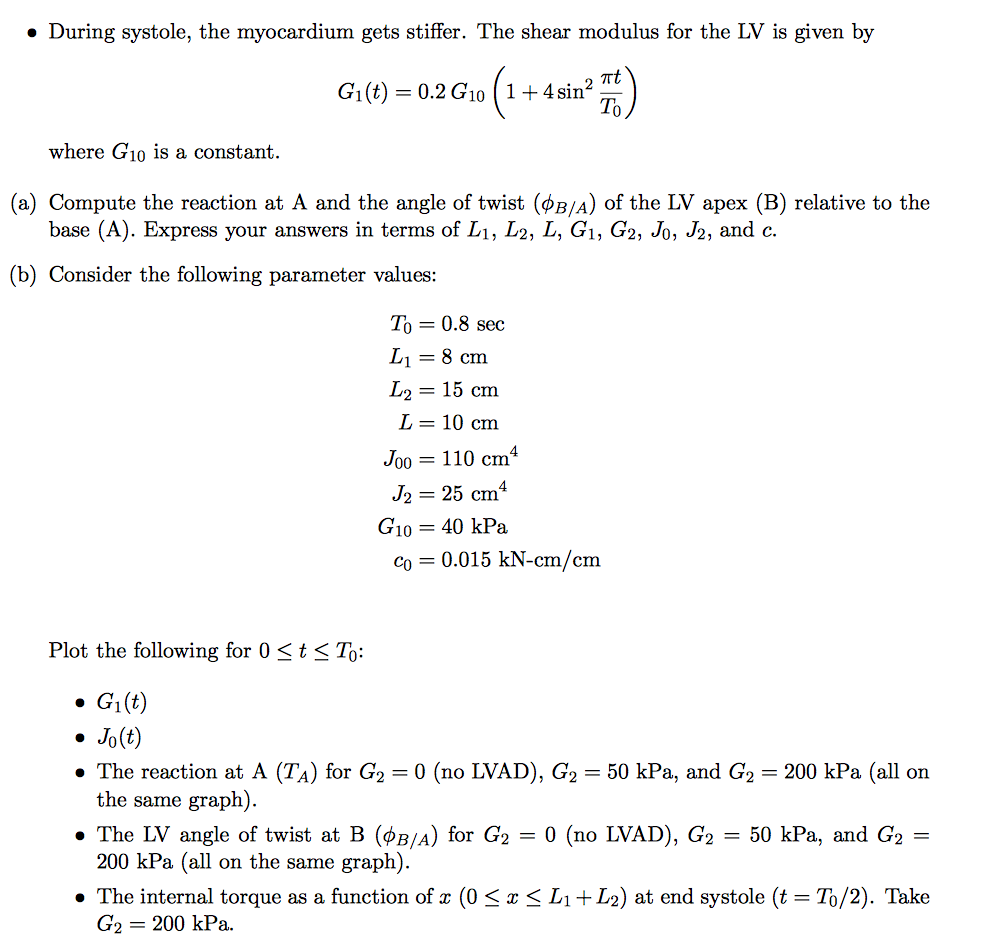 In class, we proposed a model for torsion of a left | Chegg.com