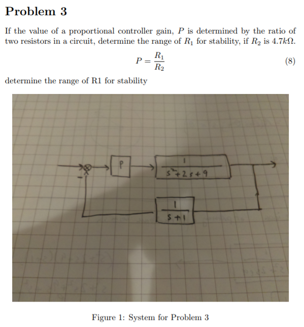 Solved Problem 3 If the value of a proportional controller | Chegg.com
