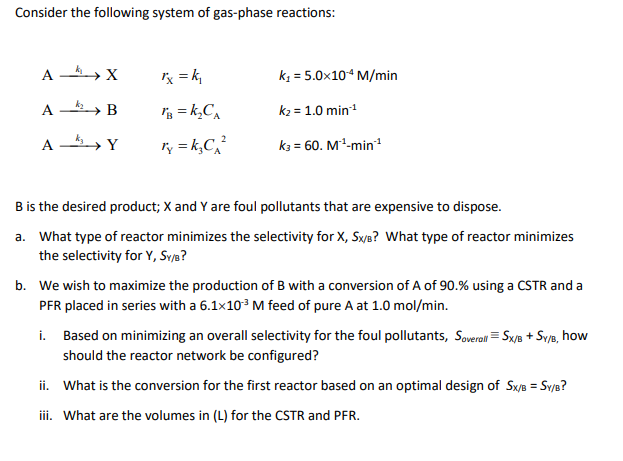 Solved Consider the following system of gas-phase reactions: | Chegg.com
