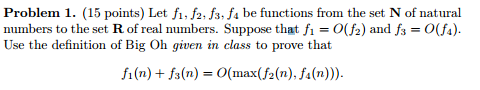 Solved Let f1, f2, f3, f4, be functions from the set N of | Chegg.com